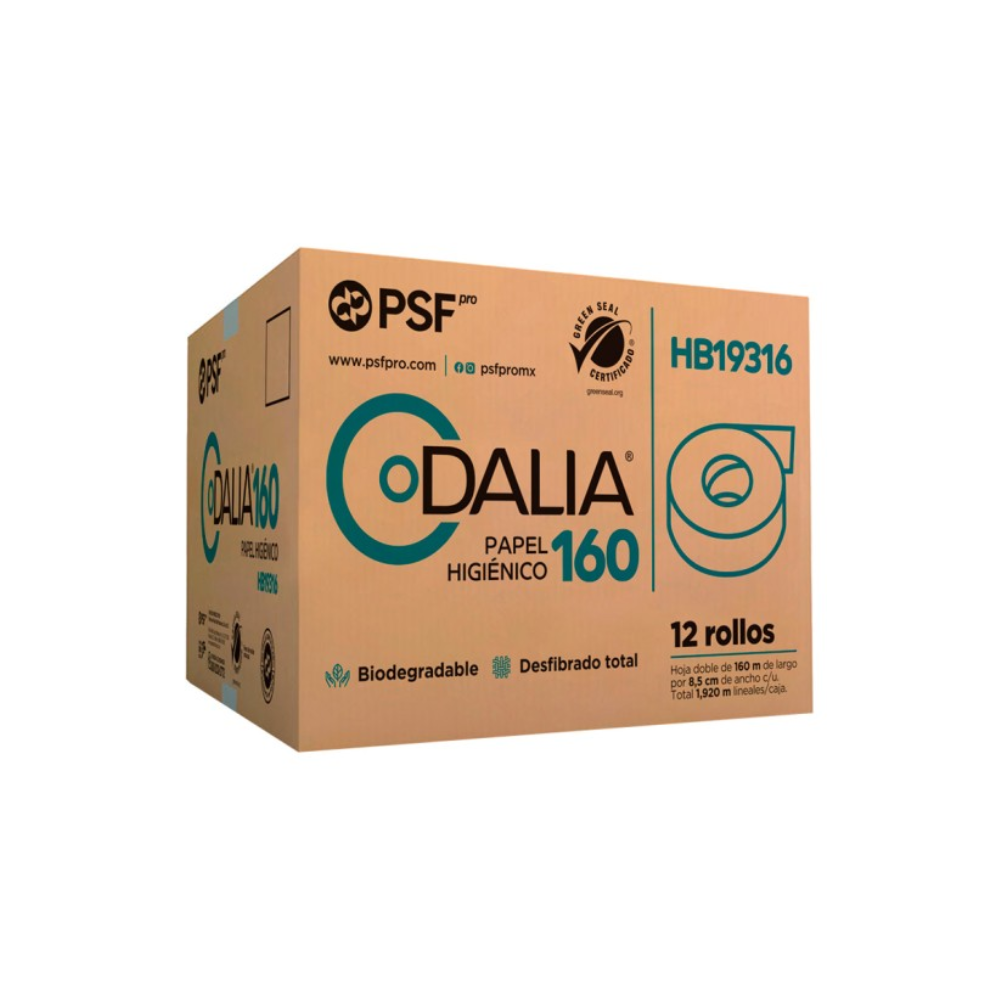 CAJA DE 12 PAPEL HIGIÉNICO HOJA DOBLE 160m DALIA – ProveGo